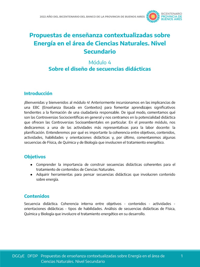 Módulo 4 Sobre Diseño de Secuencias Didacticas | PDF | Enseñando ...