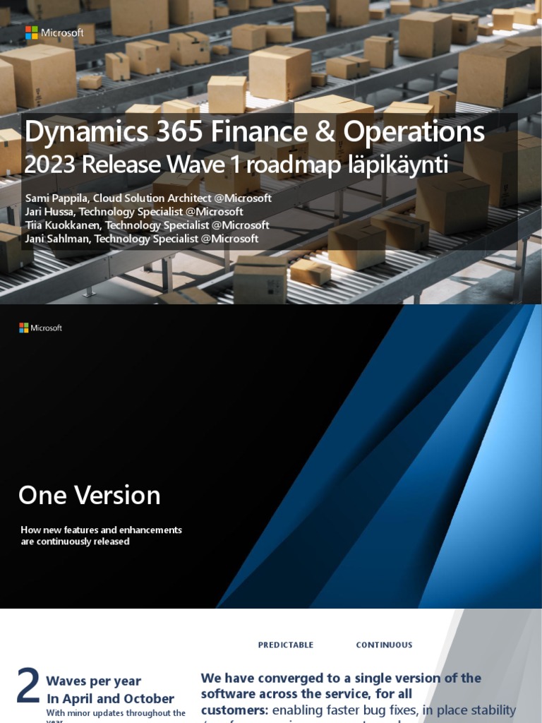 D365 Finance & Operations 2023-RW1 | PDF