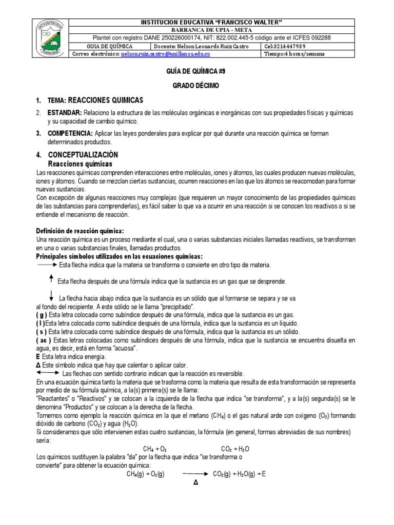 Gq10°4p Guía Química General 10° | PDF
