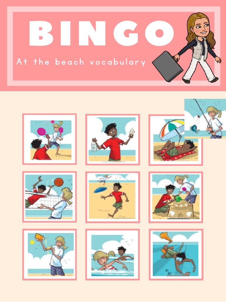 Bingo at The Beach Vocabulary | PDF