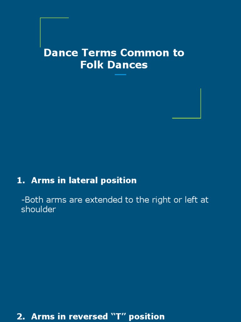 Dance Terms Common To Folk Dances | PDF