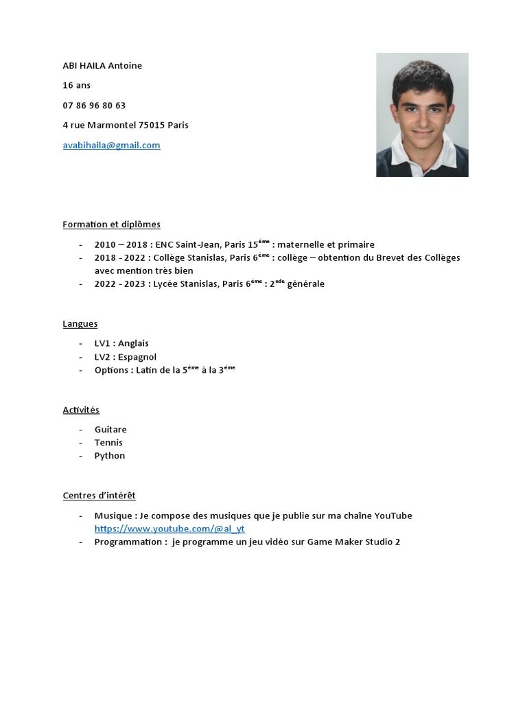 CV Antoine Abi Haila | PDF