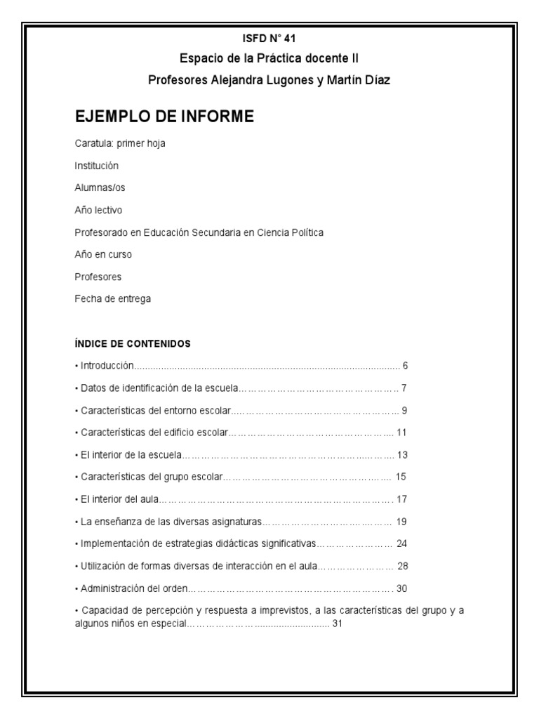 Ejemplo de Informe | PDF