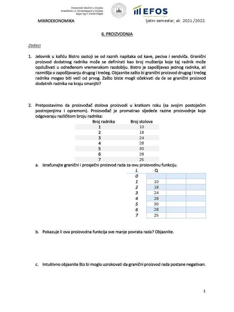 Vježba 4 6 Proizvodnja | PDF