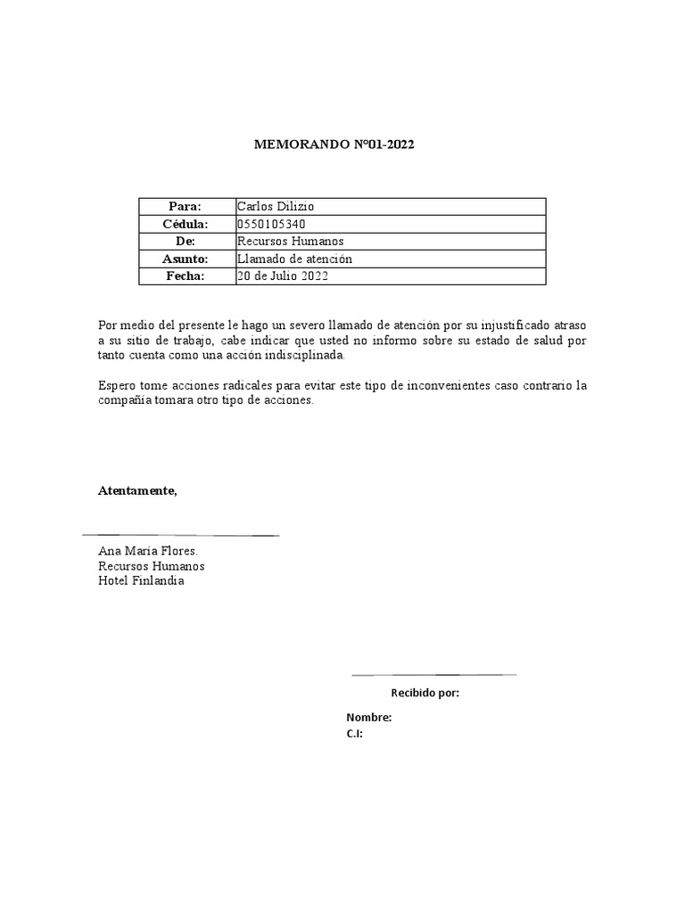 MEMORANDO | PDF | Gestión de recursos humanos | Relaciones laborales