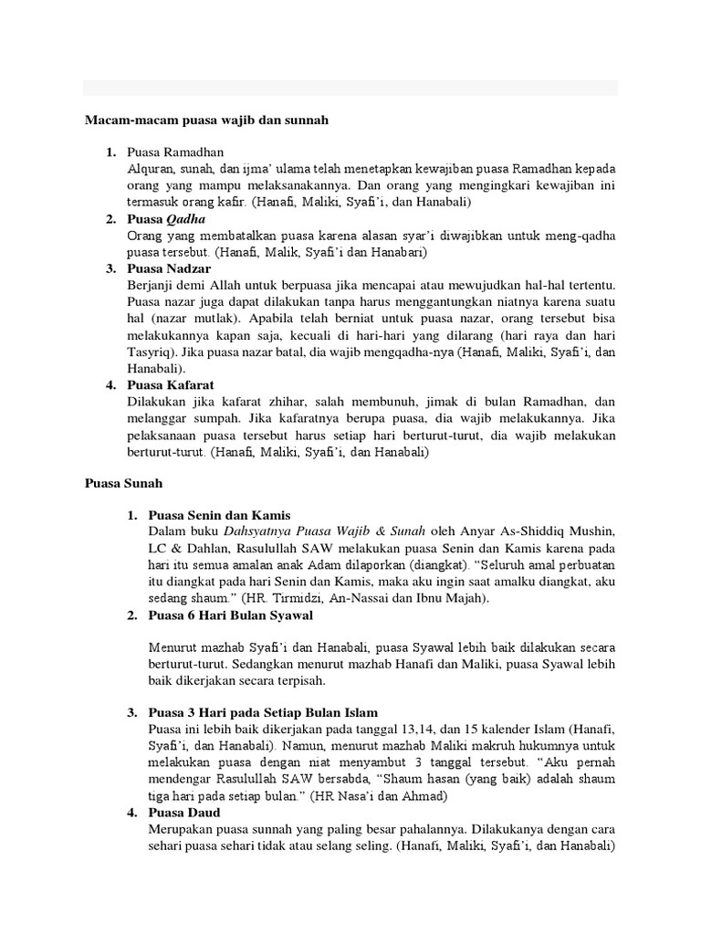 Macam Macam Puasa | PDF