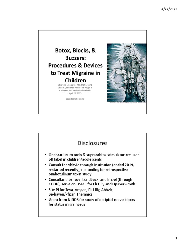 Botox Blocks Buzzers Migraine in Kids 4-22-23 | PDF | Migraine ...