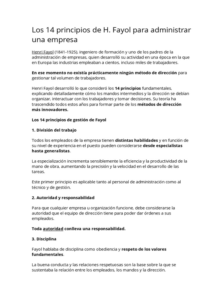 Henry Fayol | PDF | Salario