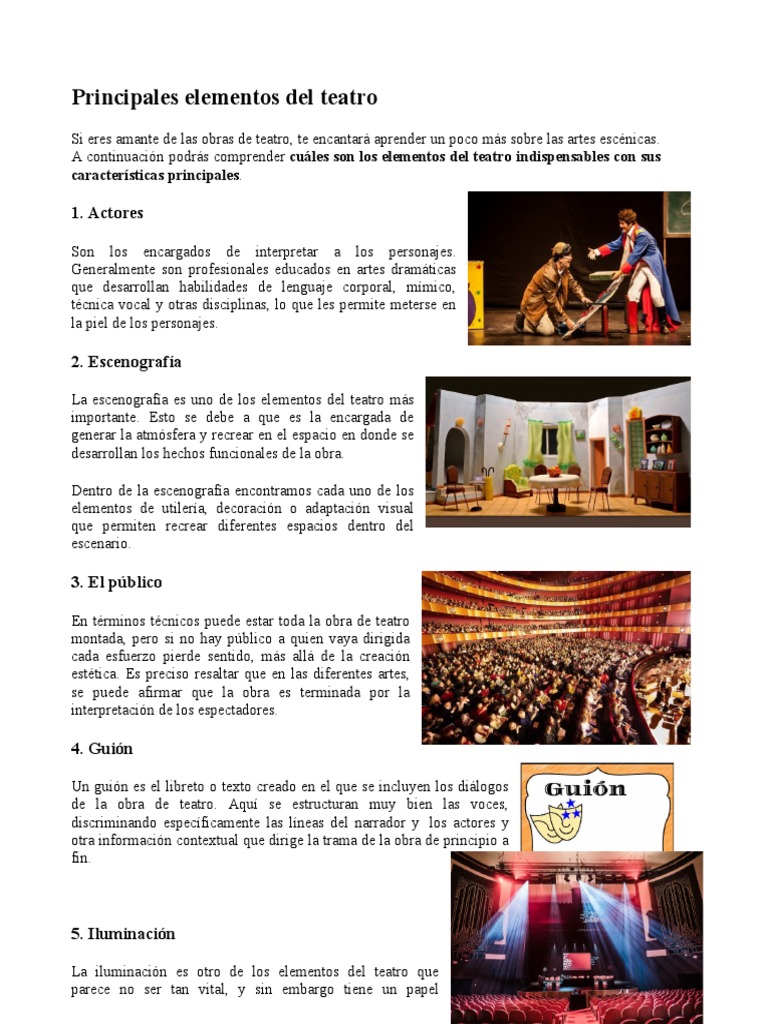 Elementos Clave del Teatro | PDF | Teatro