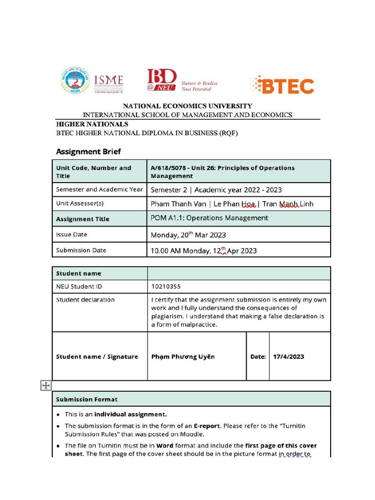Pom A1.1 | PDF | Starbucks | Supply Chain