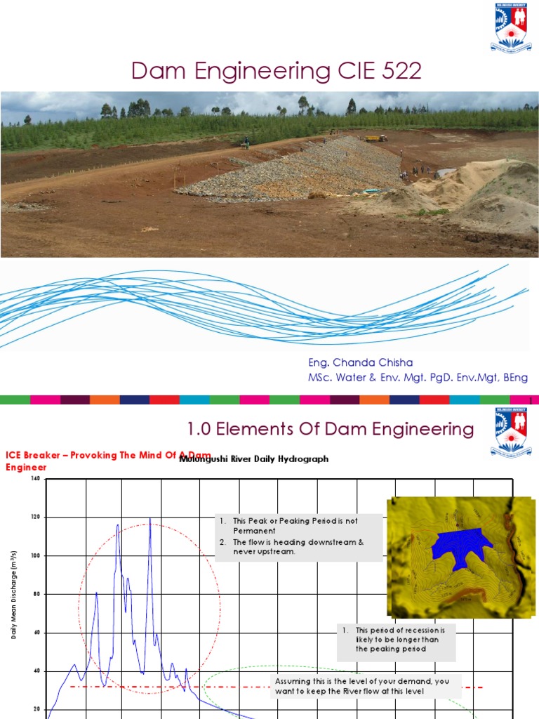 Dam Engineering CIE 522 - Lecture 2 Chapter 1 - Part 2 - 19032023 | PDF | Dam | Reservoir