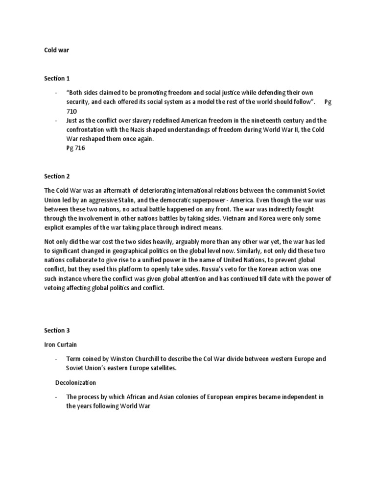 Cold War One Pager 1 | PDF | Cold War | Soviet Union