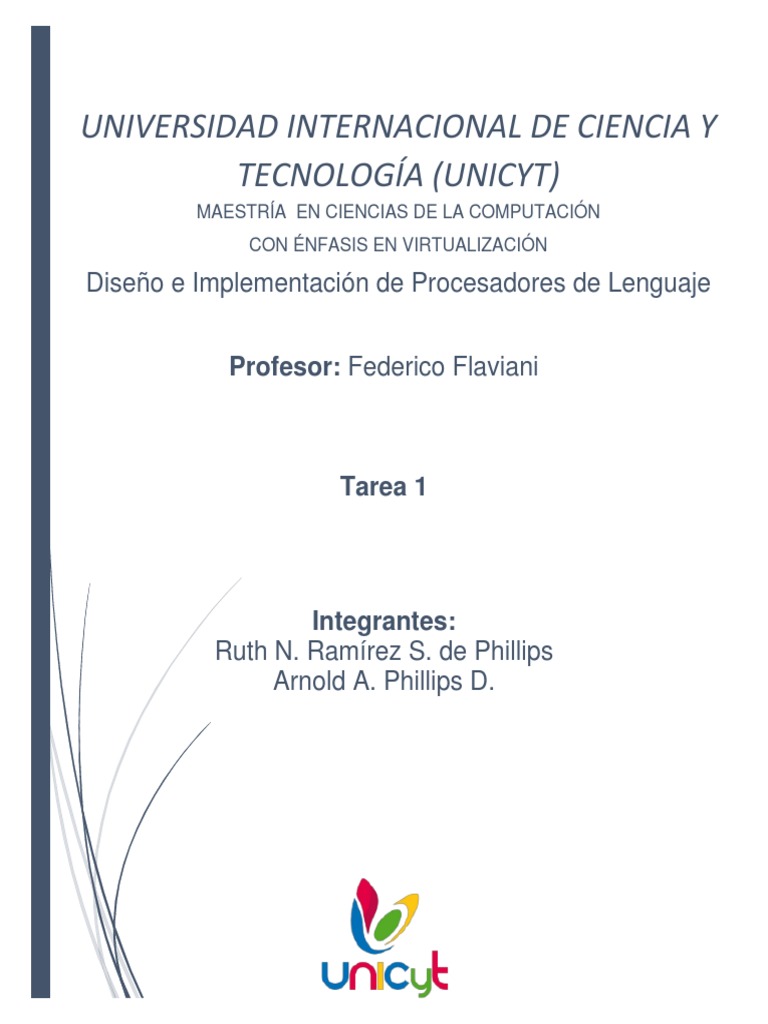 Tarea 1 - Ruth Ramirez y Arnold Phillips | PDF | Modelos de computación ...