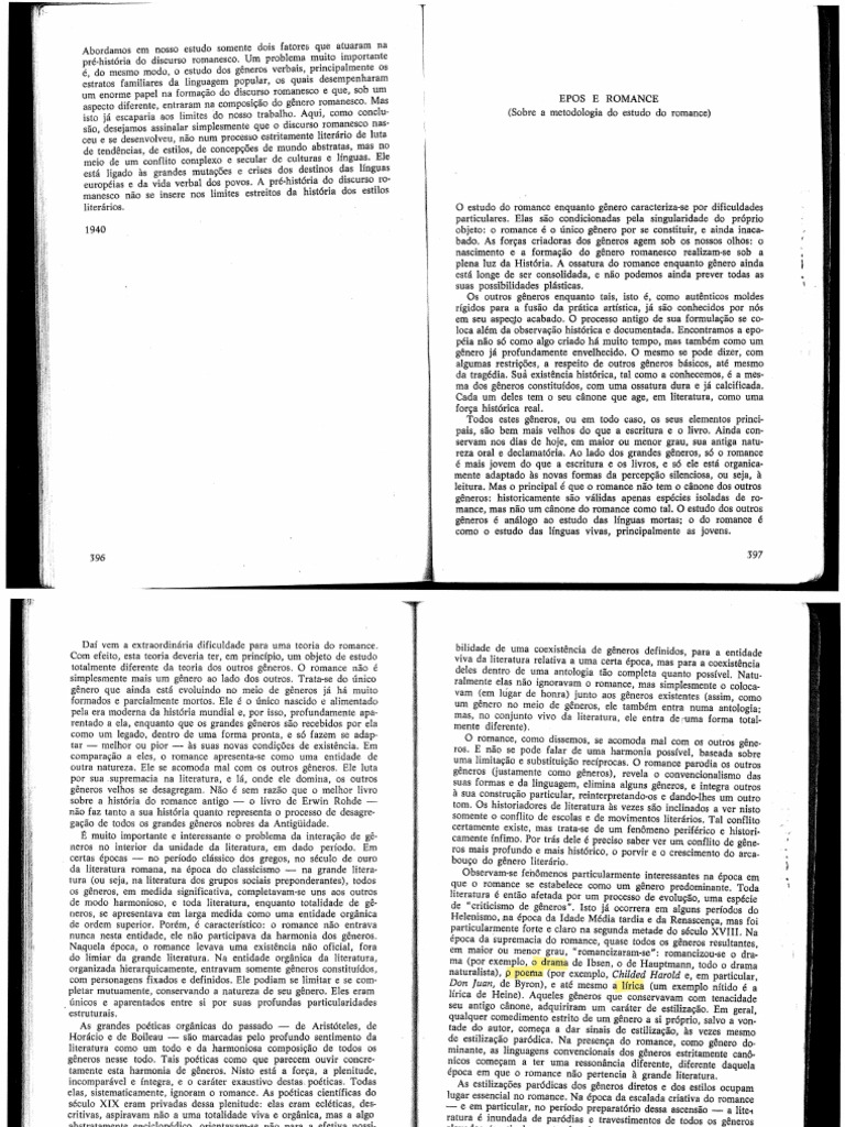 BAKHTIN Epos e Romance | PDF