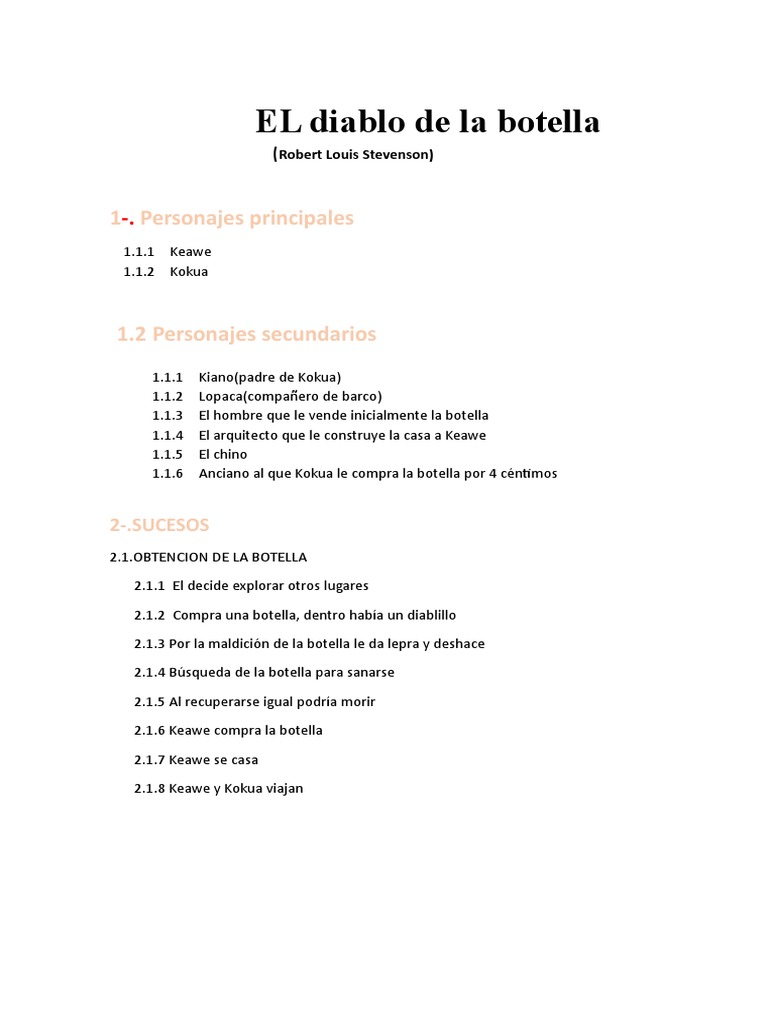 EL Diablo de La Botella | PDF