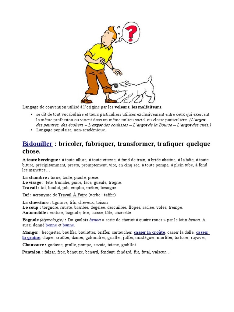 Exploration de l'argot français | PDF