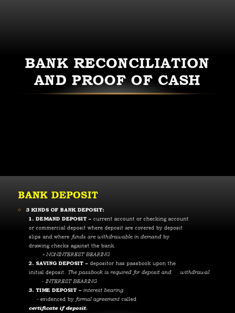 Bank Reconciliation | PDF | Deposit Account | Cheque