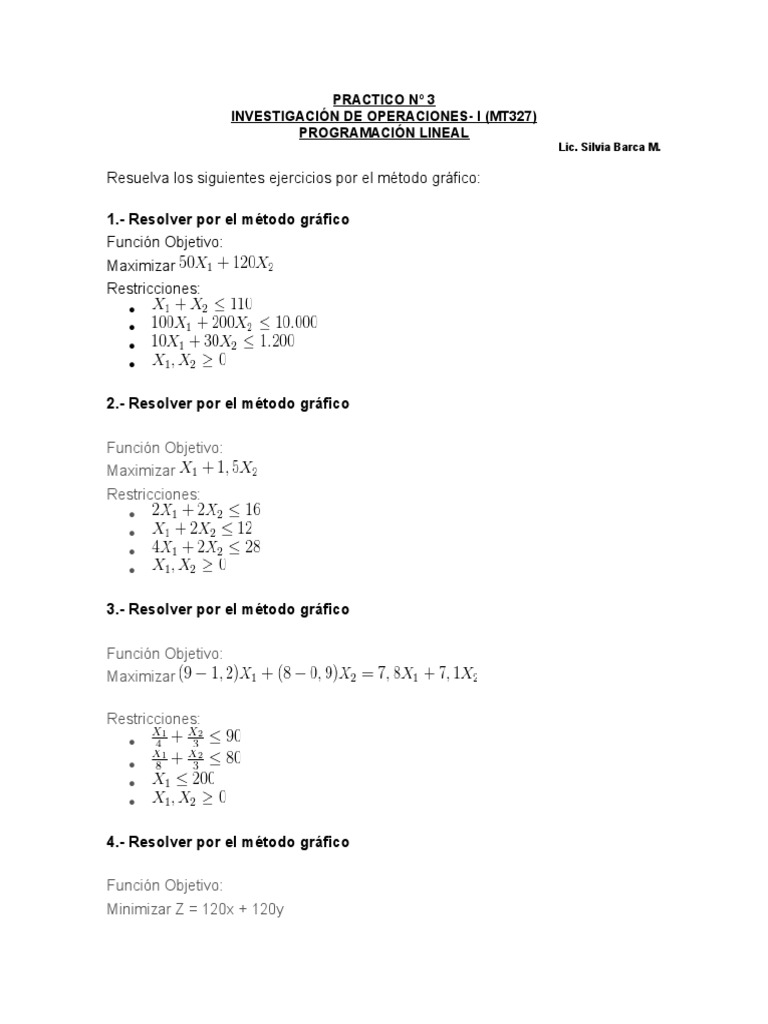 Practico 3 - Metodo Grafico | PDF