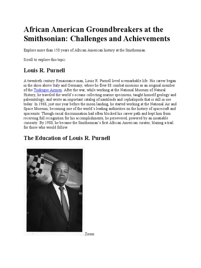 African American Groundbreakers at The Smithsonian | PDF | Spaceflight ...