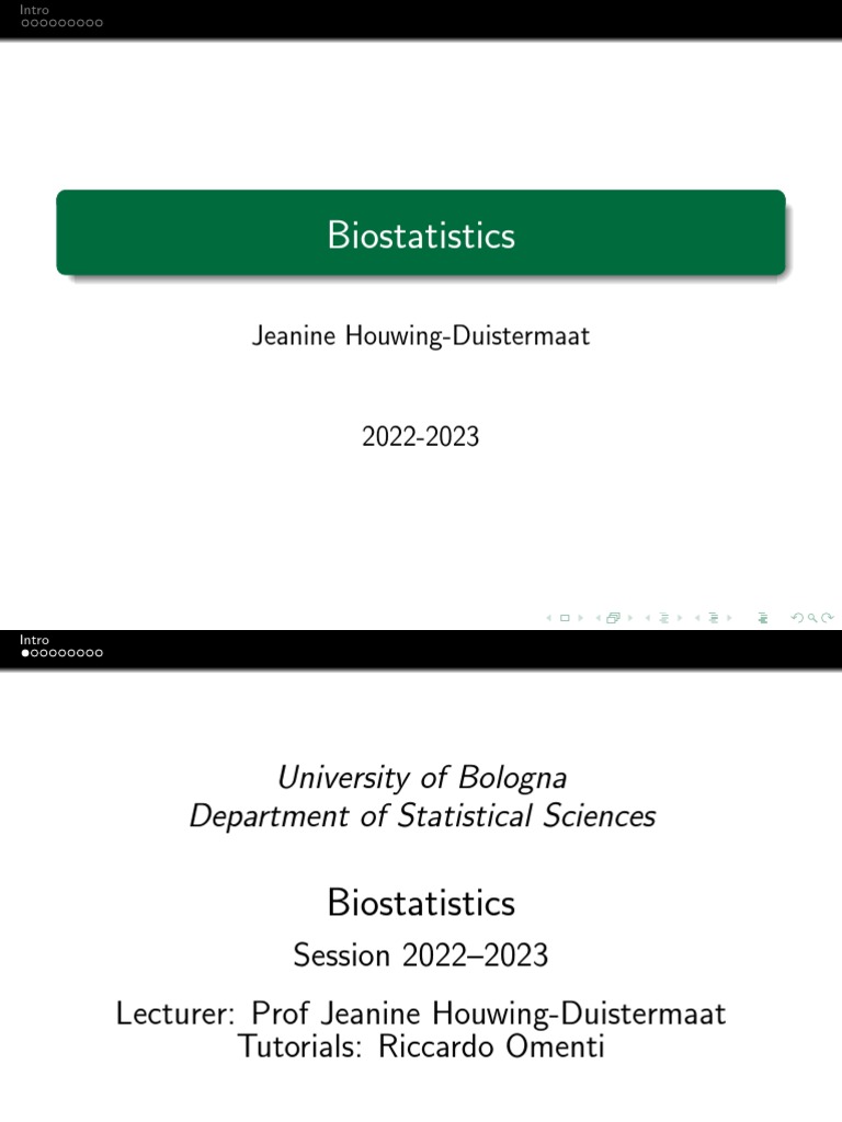Lecture 0 | PDF | Biostatistics | Statistics