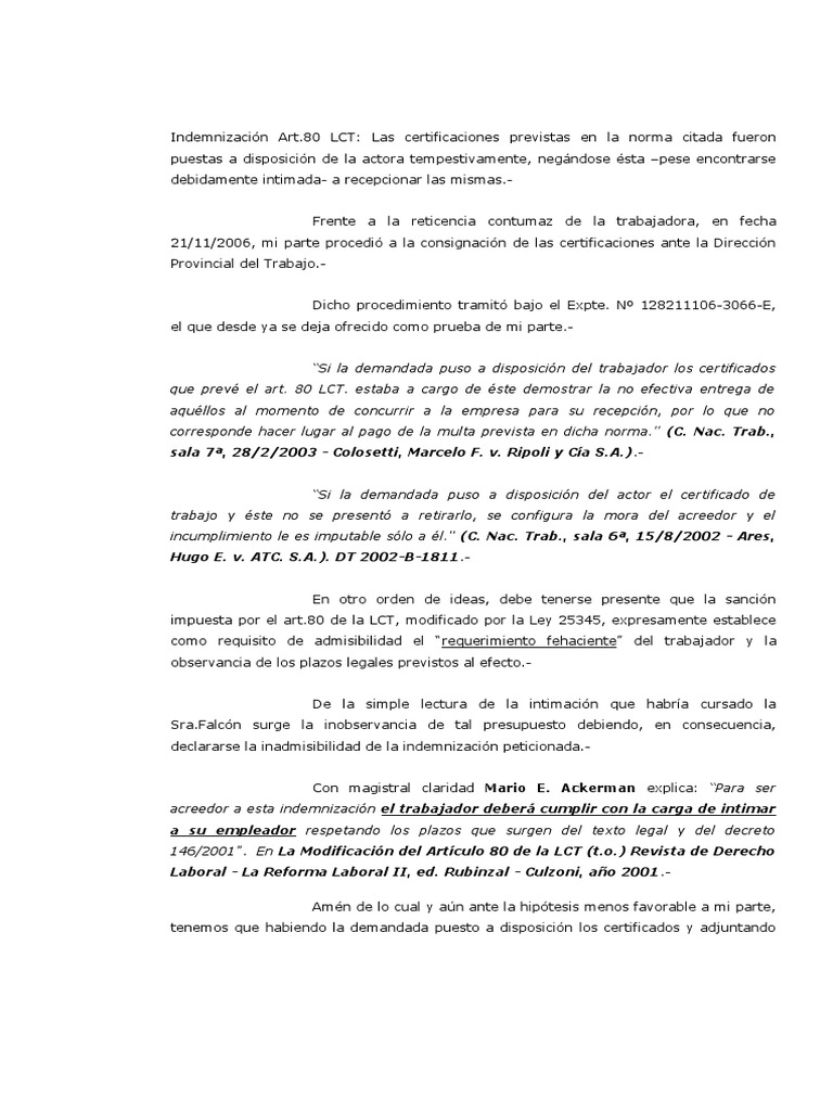 Modelo Art-80 LCT | PDF | Justicia | Crimen y violencia