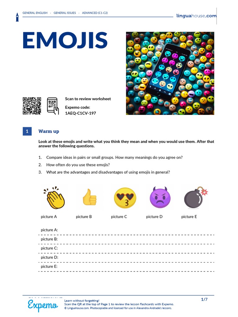 Emojis British English Teacher | PDF | Communication | Linguistics