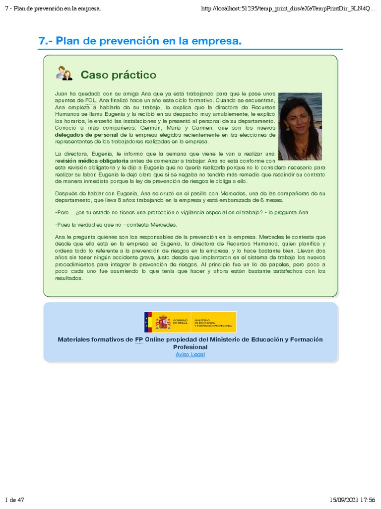 Tema 7 FOL Subrayado | PDF | Seguridad y salud ocupacional | Planificación