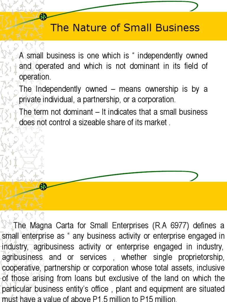 The Nature of Small Business | PDF | Retail | Business