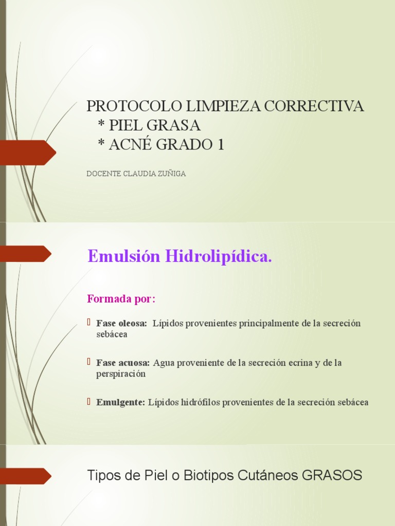 Protocolo Cce Piel Grasa Afecciones | PDF | Productos cosméticos | Piel