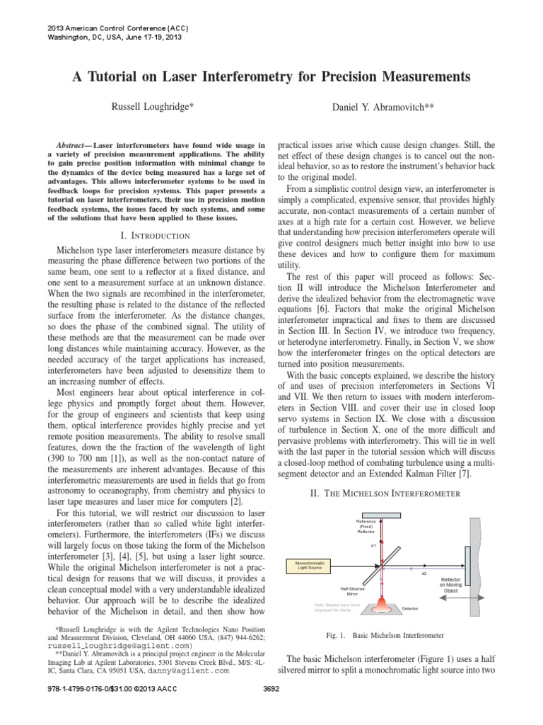 A Tutorial On Laser Interferometry For P | Download Free PDF | Interferometry | Polarization (Waves)