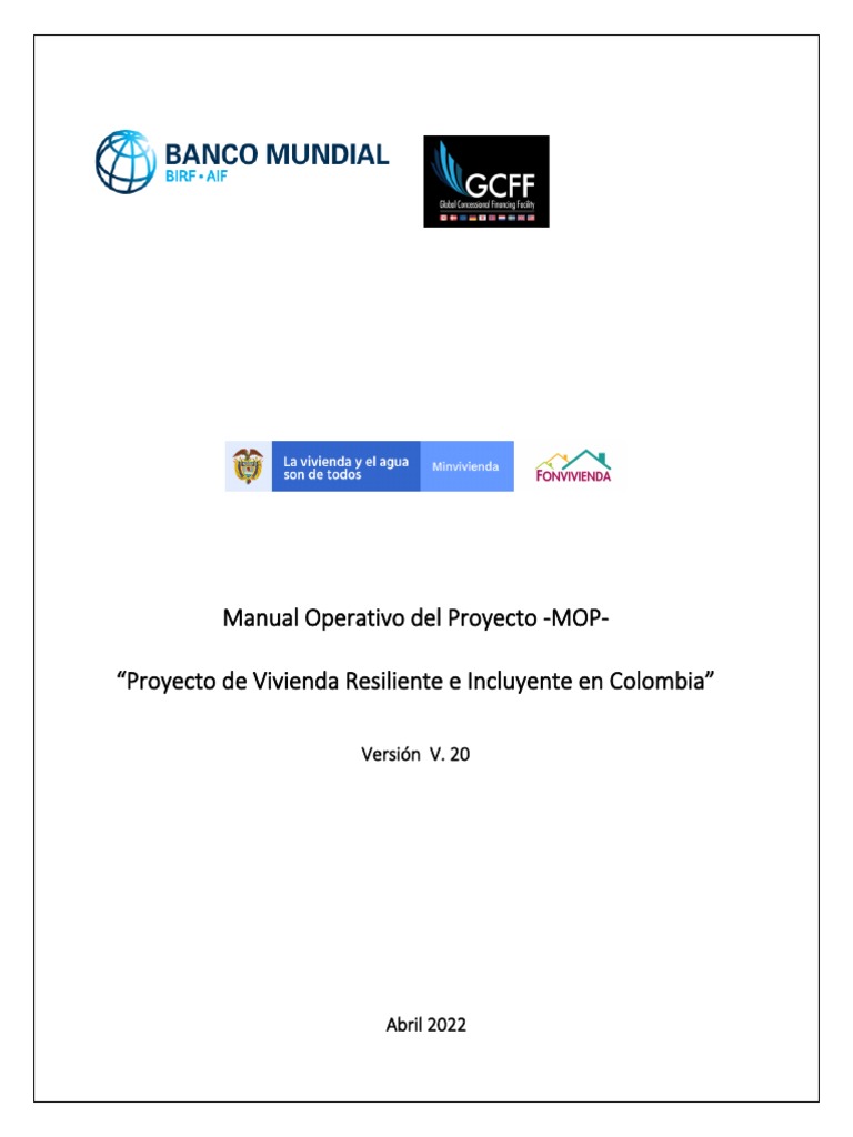 Manual Operativo Banco Mundial | PDF