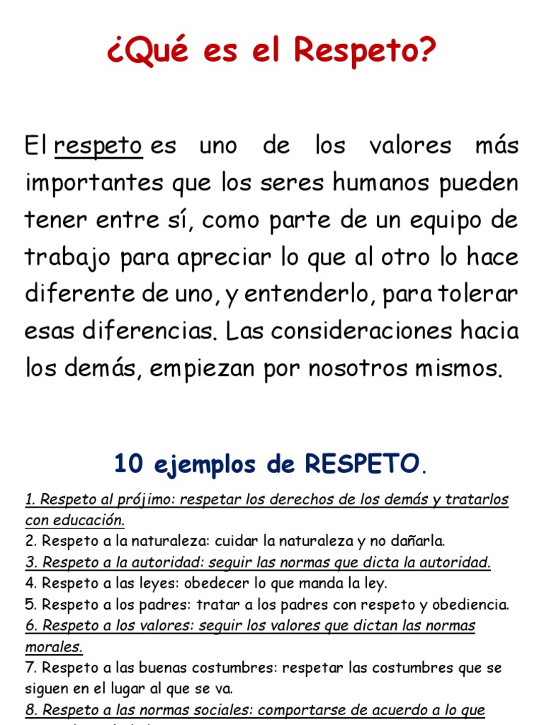 Qué Es El Respeto | PDF