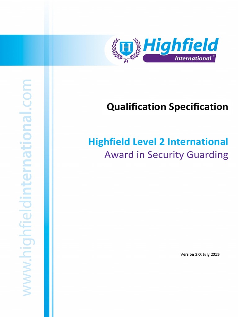 (01082019 1011) Level 2 International Award Security Guarding ...