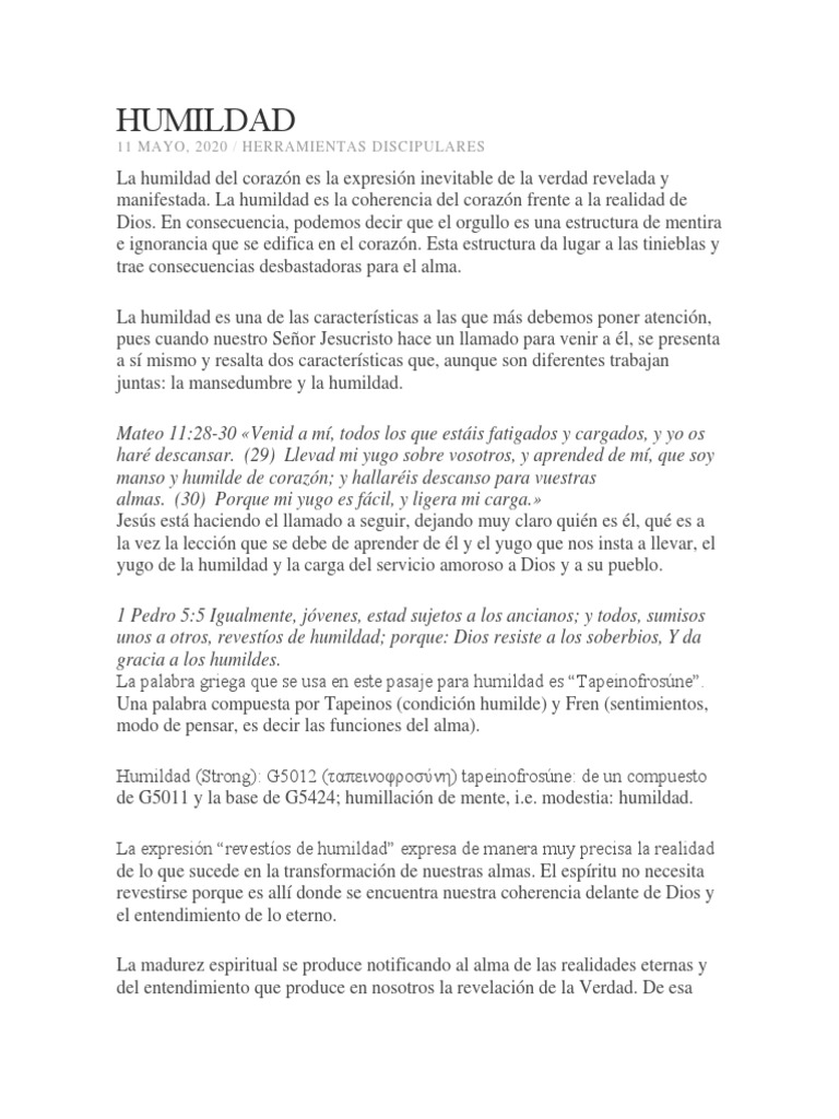 Humildad y Mansedumbre | PDF | Gracia divina | Dios