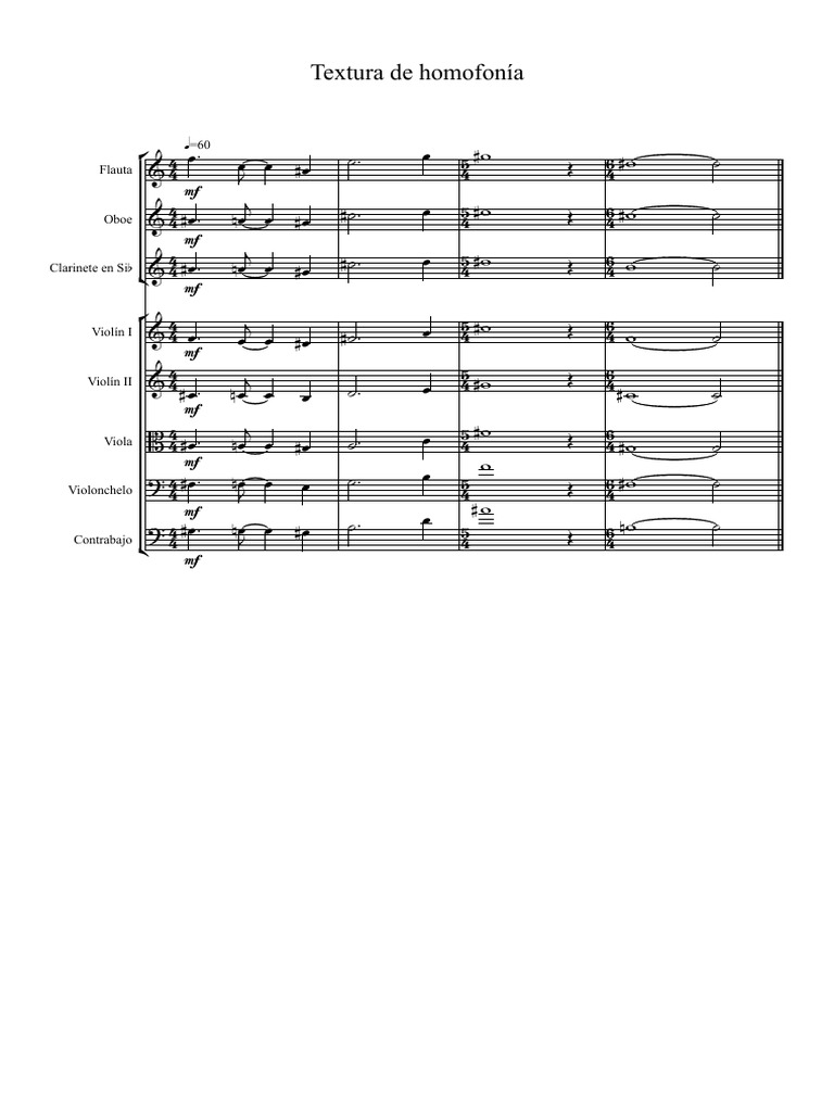Textura de Homofonía - Partitura Completa | PDF