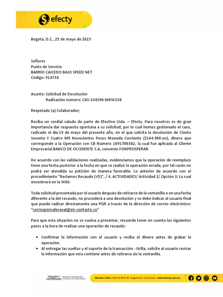 Respuesta CAS-334396-M0W1X8 | PDF