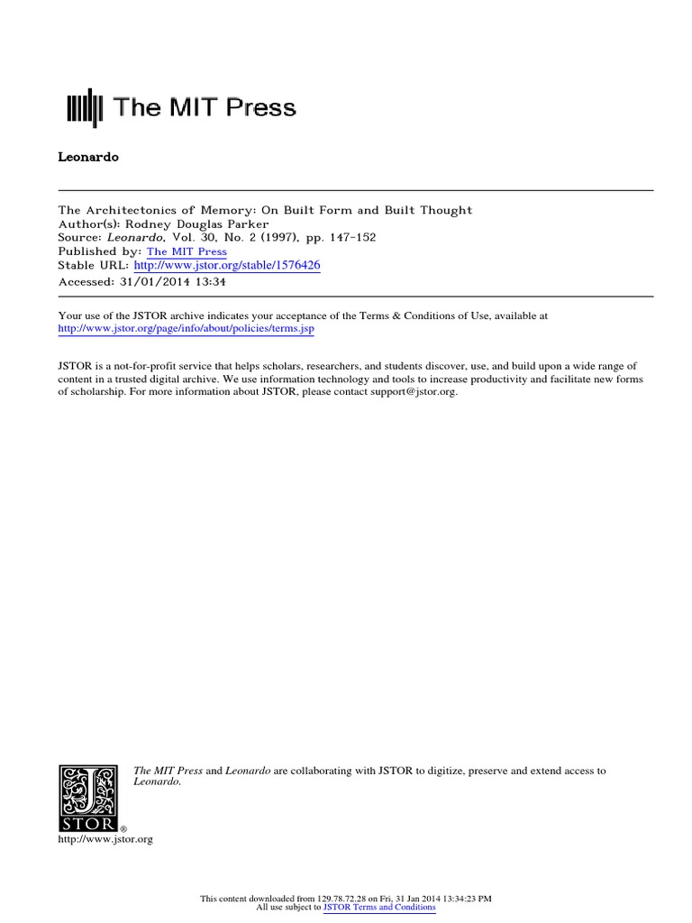 Leonardo: The MIT Press | PDF