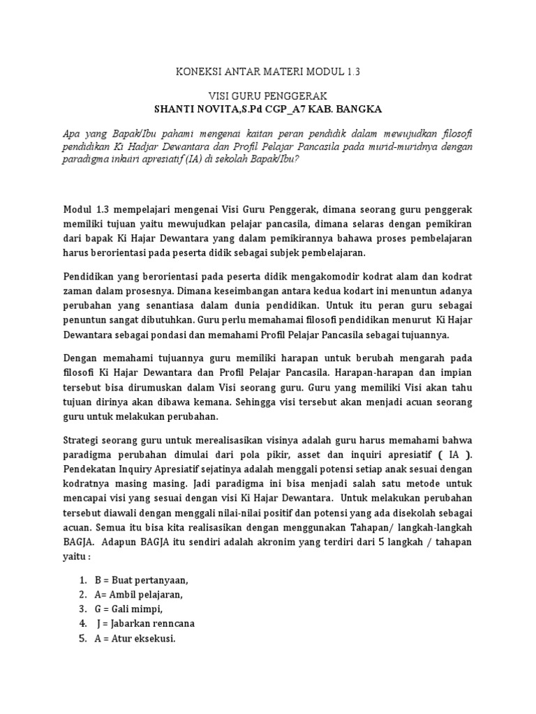 Koneksi Antar Materi Modul 1 | PDF