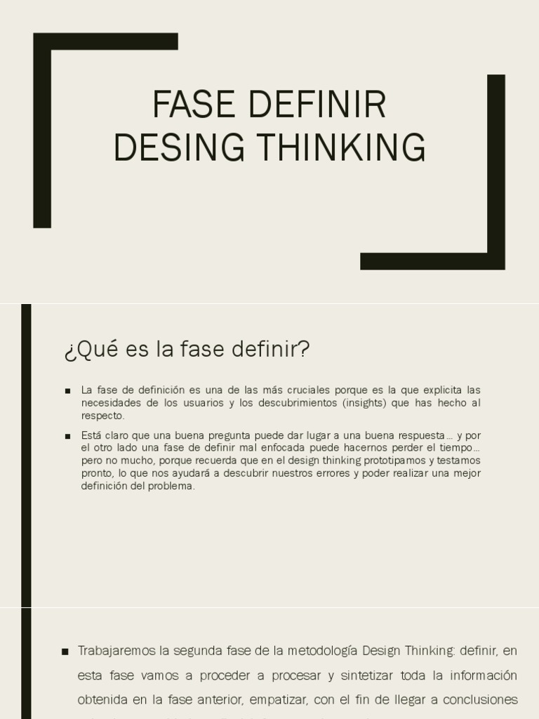 Fase Definir Desing Thinking | PDF