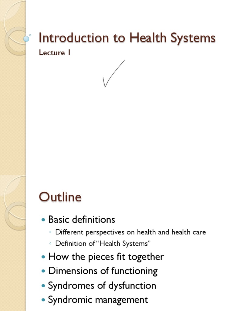 Introduction to Health Systems Overview | PDF | Health Administration ...