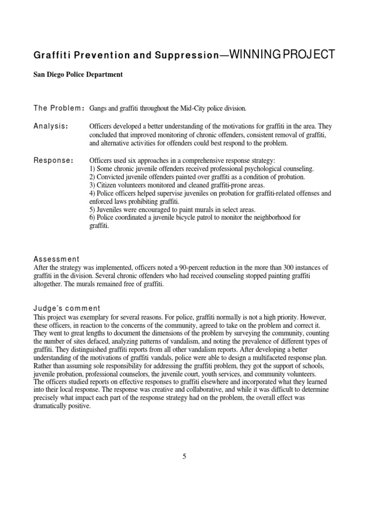 Graffiti Prevention and Suppression | PDF