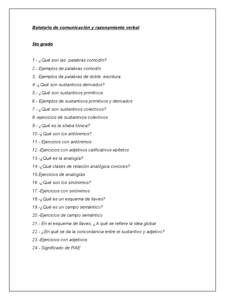 Balotario 5to y 6to | PDF