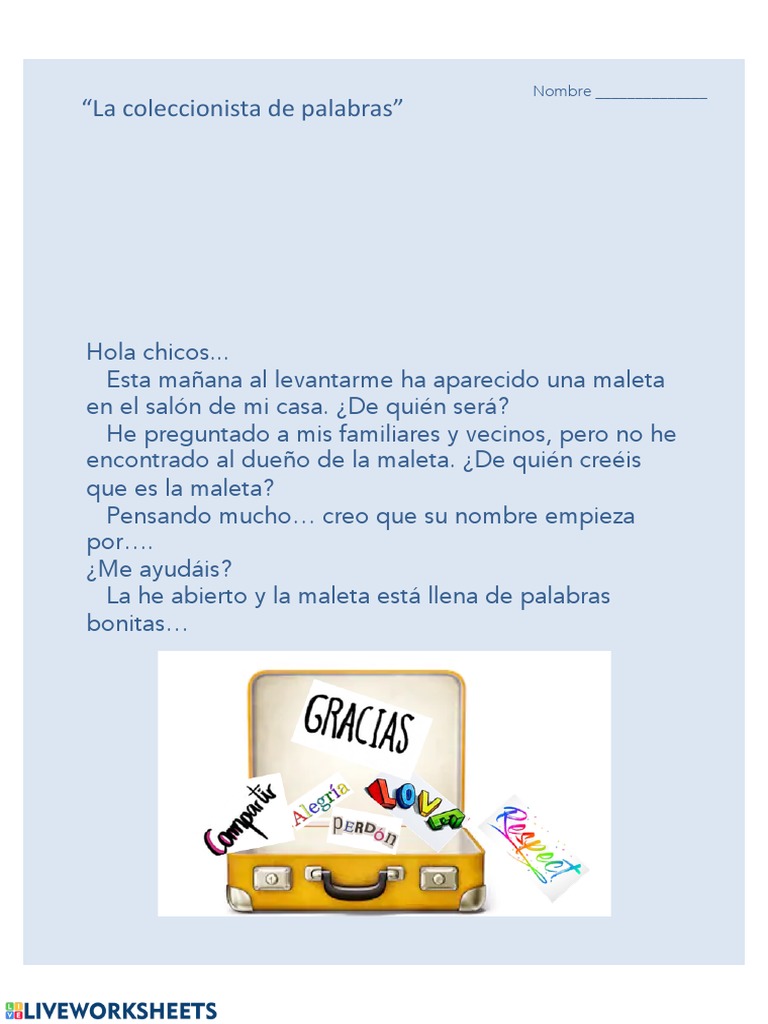 Actividad La Coleccionista de Palabras | PDF