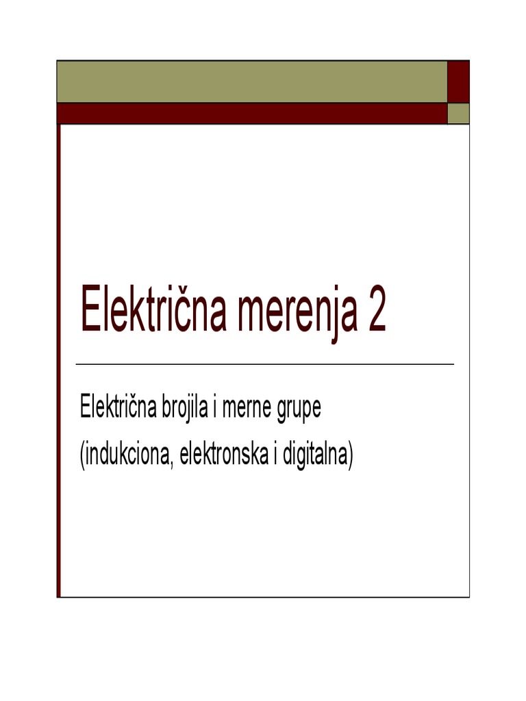 5 - Elektricna Brojila I Merne Grupe | PDF