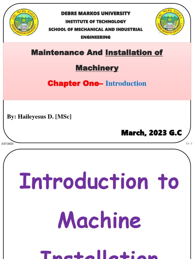 Lecture - 1@2 PPT (Machine Installation) | Download Free PDF ...