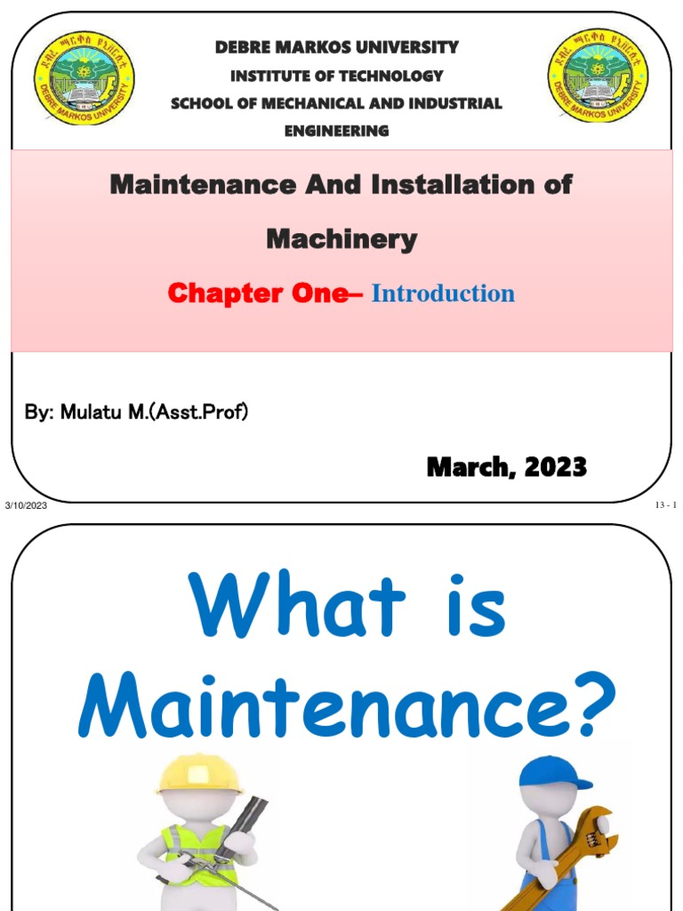 Lecture-1 PPT (Introduction To Maintenance) | PDF Lecture-1 PPT (Introduction To Maintenance) | PDF
