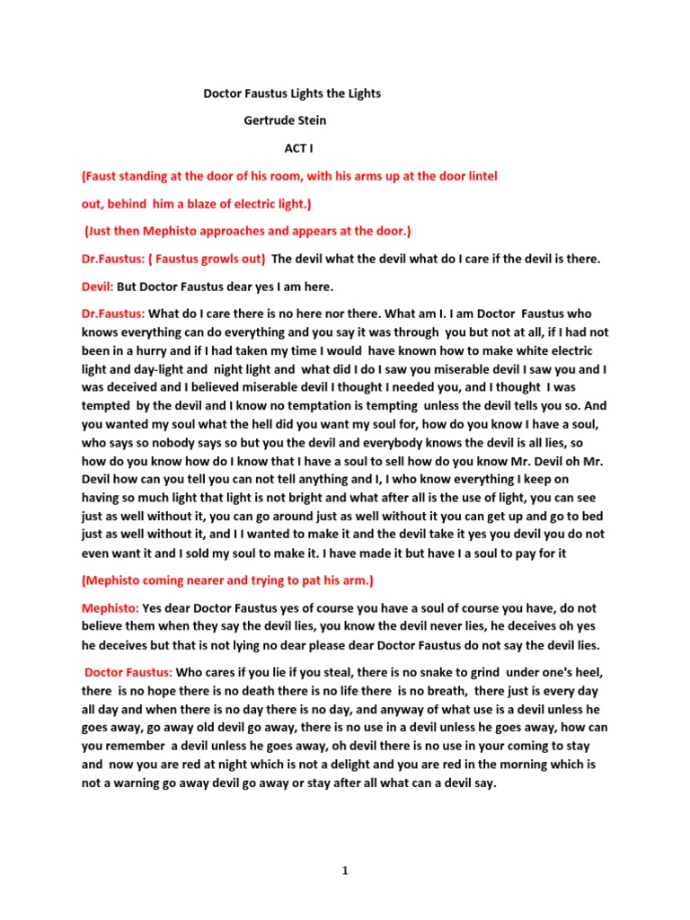 DR Faustos Light The Light-Gertrude Stein | Download Free PDF | Works ...