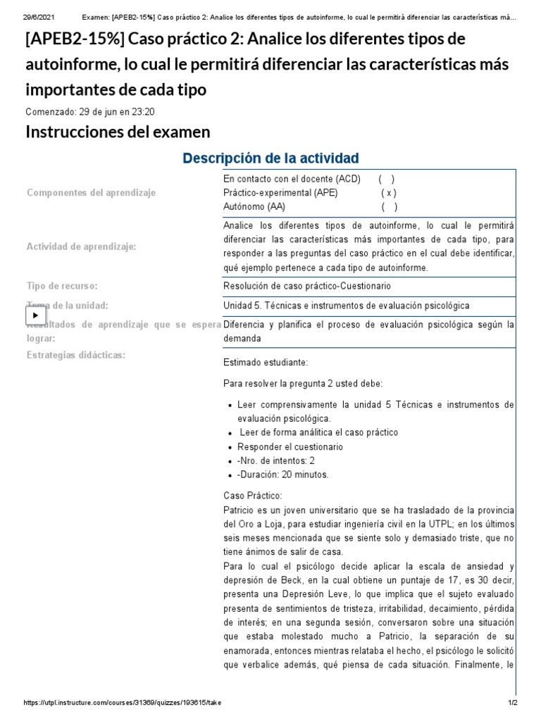 Tipos de Autoinforme en Evaluación Psicológica | PDF | Evaluación ...