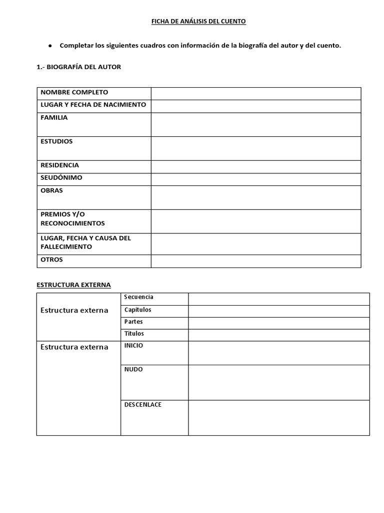 Análisis Del Cuento | PDF