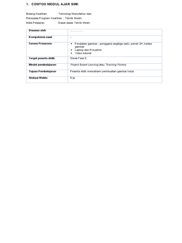 Contoh MODUL AJAR Perencanaan Pembelajaran-New | PDF